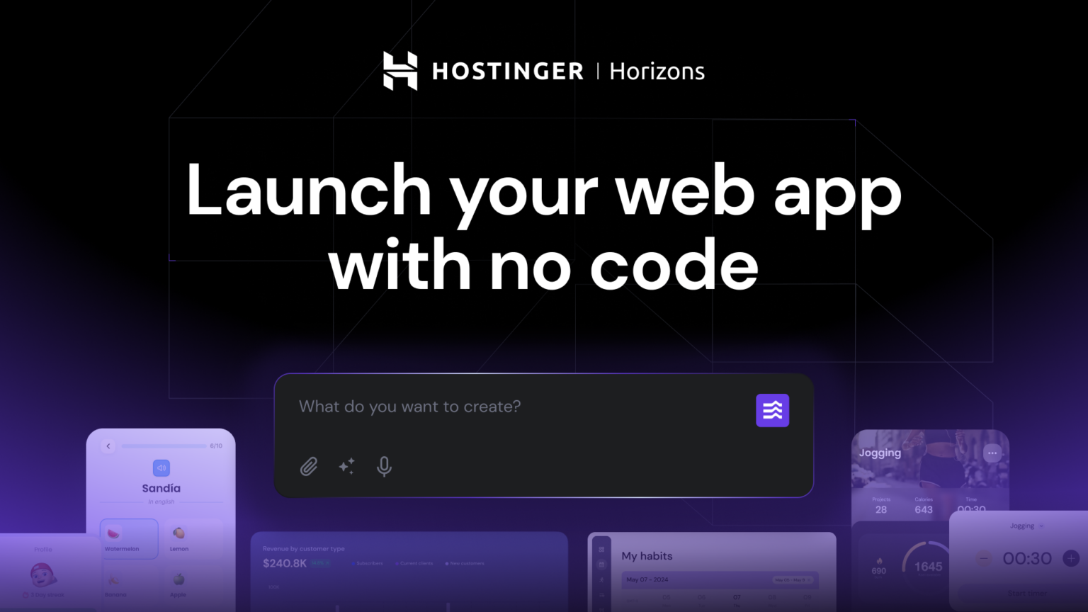 A fully integrated no-code solution — Hostinger Horizons