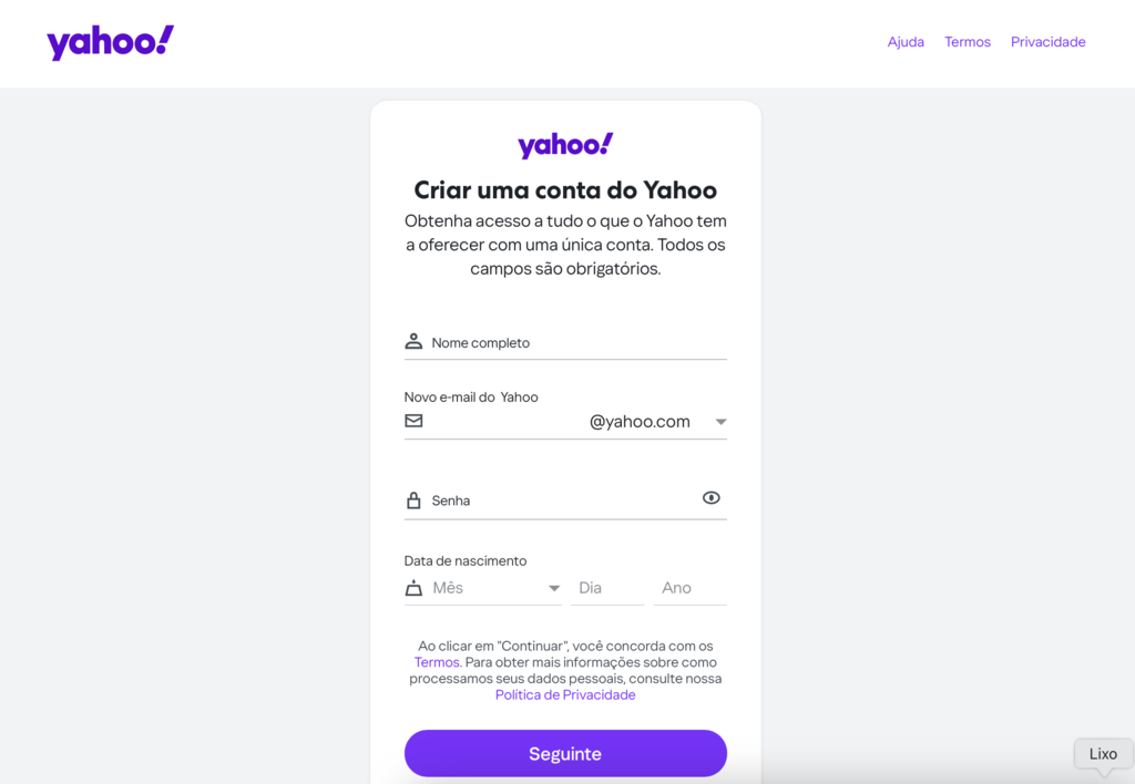 Saiba como criar um email no Yahoo em poucos minutos
