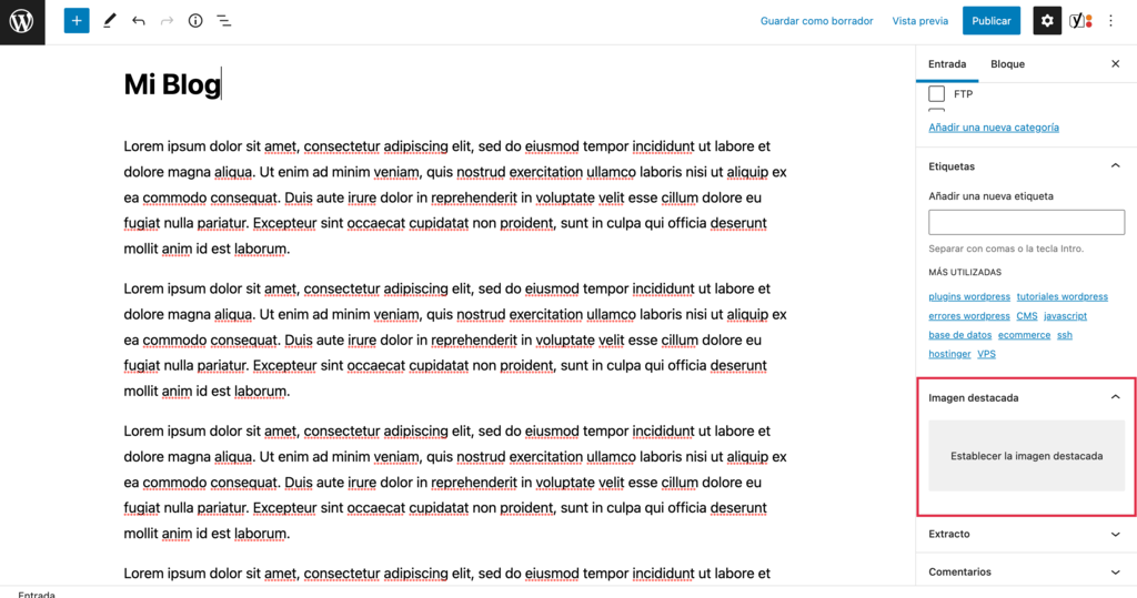Imagen destacada en WordPress - Guía completa