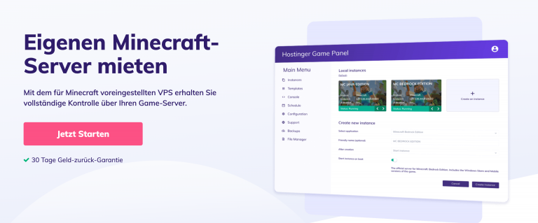 Minecraft-Server erstellen - So geht’s mit Hostinger und mehr