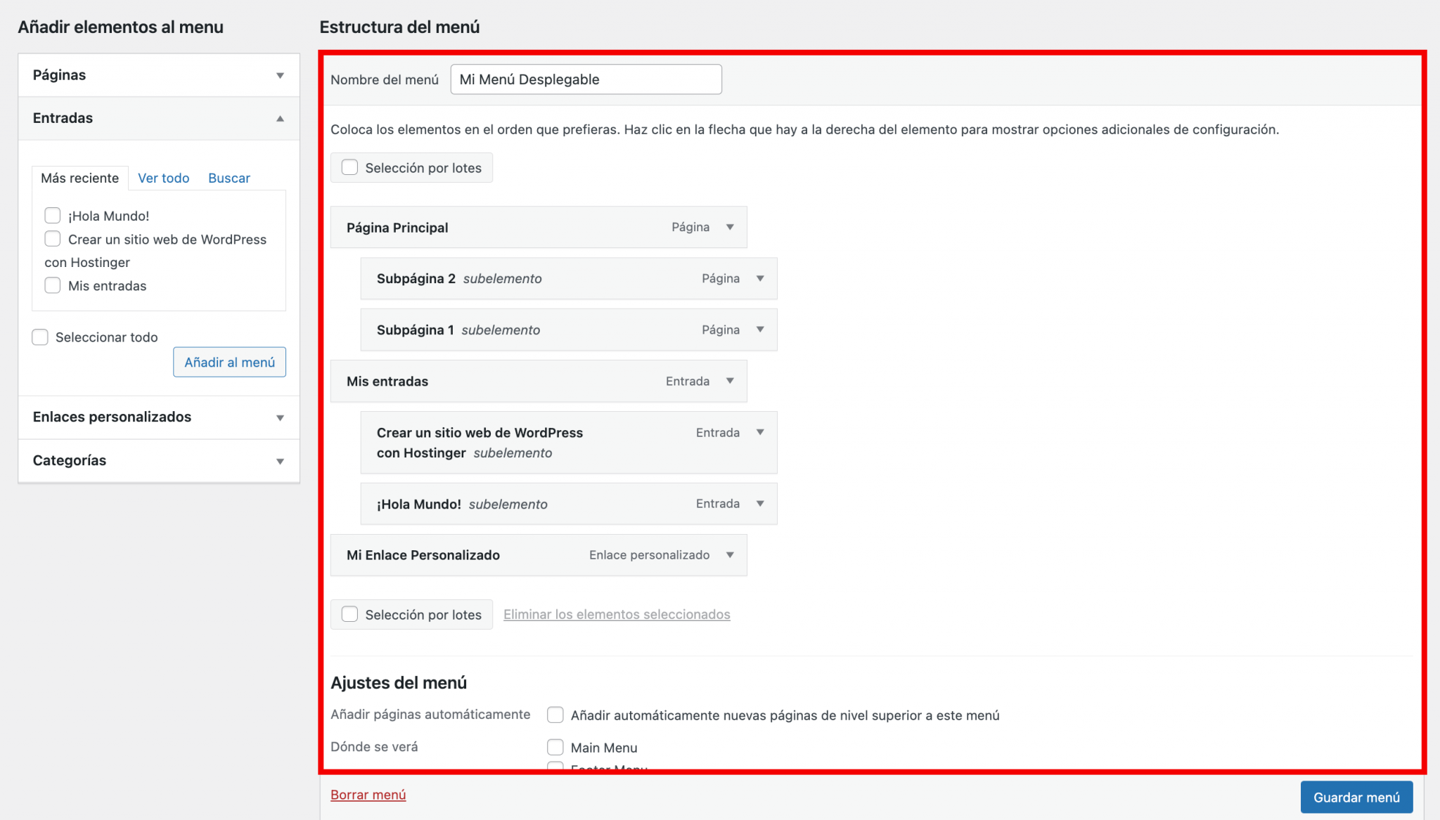 ¿Cómo Crear un Menú Desplegable en WordPress?