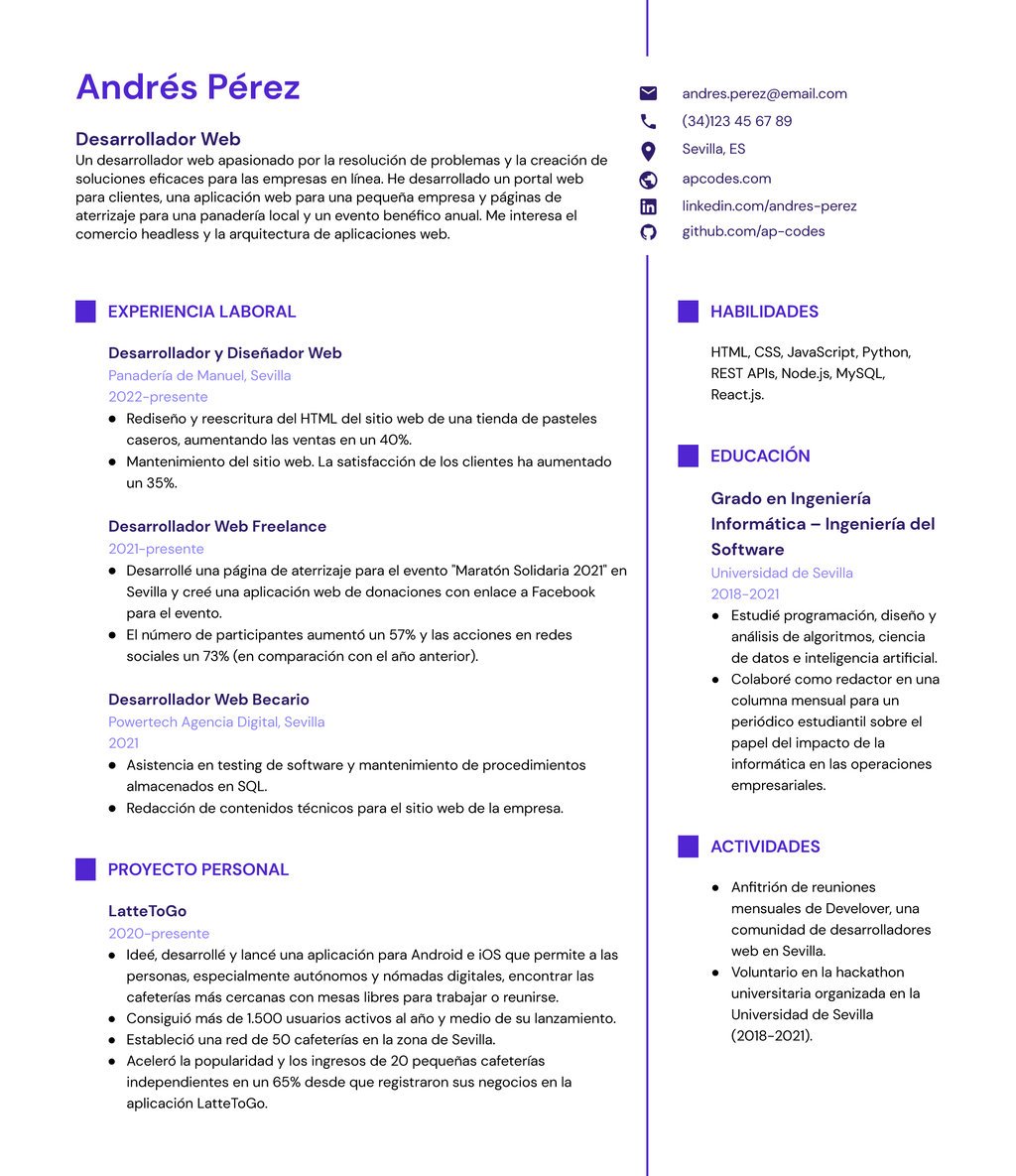 Guía para crear un currículum de programador