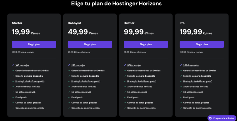 Cómo empezar a utilizar Hostinger Horizons para apps web