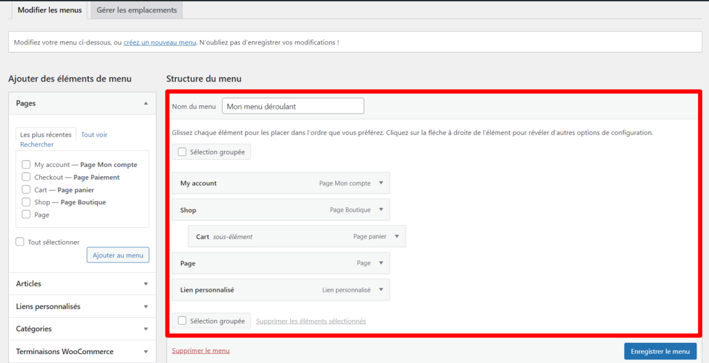 Comment créer un menu déroulant WordPress facilement