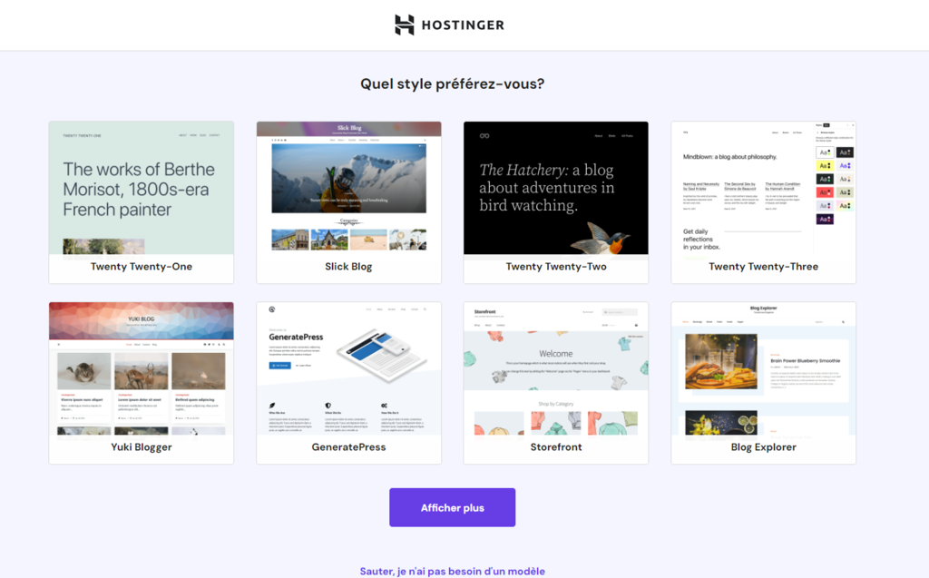 Créer un site web rapidement avec Hostinger