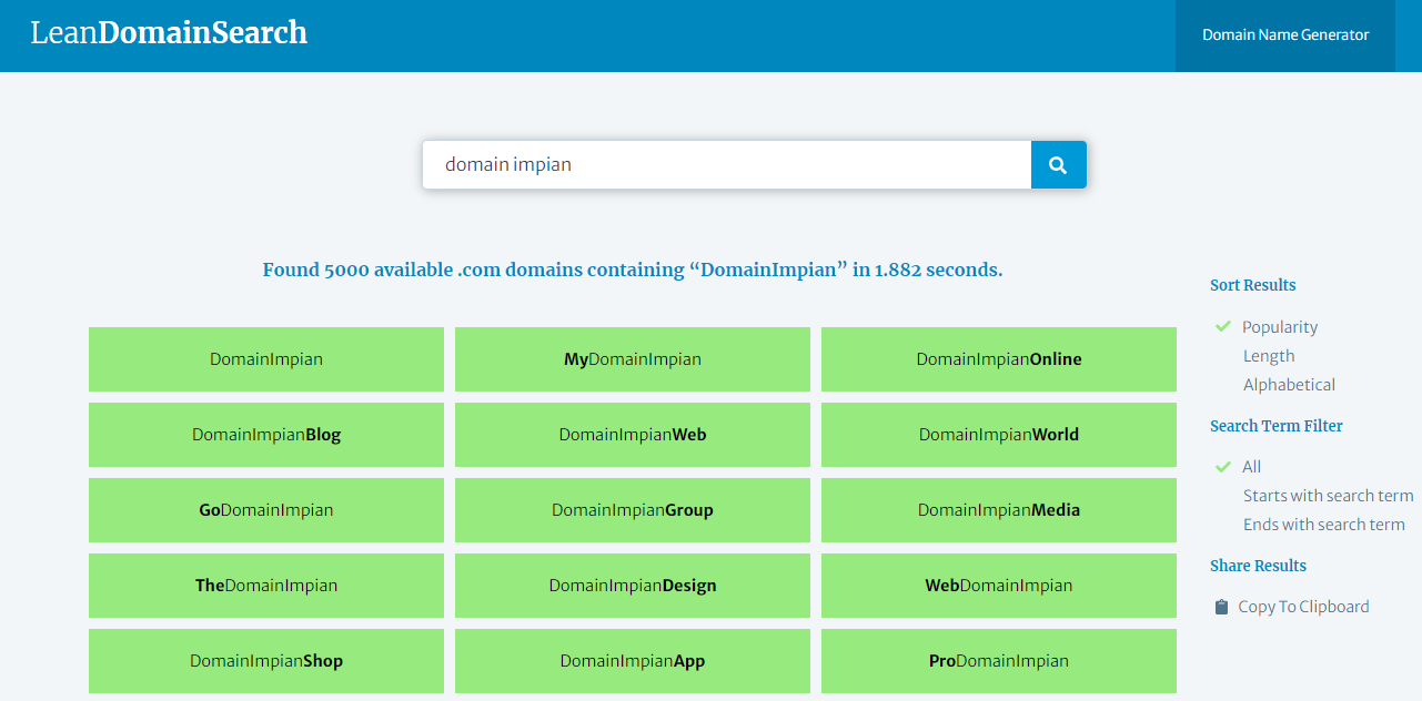 10+ Domain Name Generator Terbaik untuk Cari Ide Nama Domain