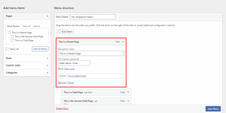 Cara Membuat Menu di WordPress + Submenu Drop-Down