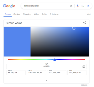Daftar Kode Warna HTML dan CSS Lengkap dengan HEX + RGB