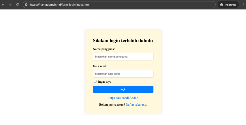 Cara Membuat Halaman Login Website dengan HTML + CSS