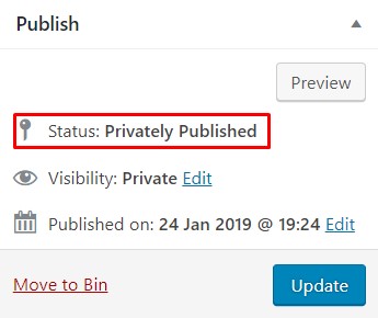 What are WordPress private pages and posts?