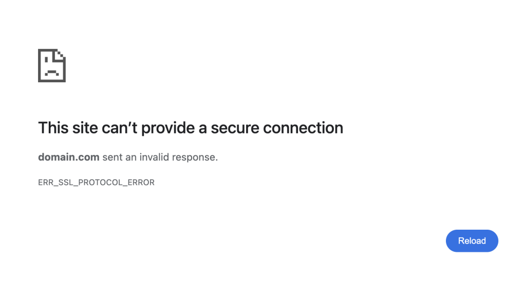 How to resolve the ERR_SSL_PROTOCOL_ERROR