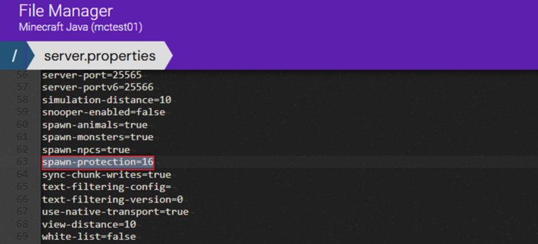 How to change spawn protection on a Minecraft server