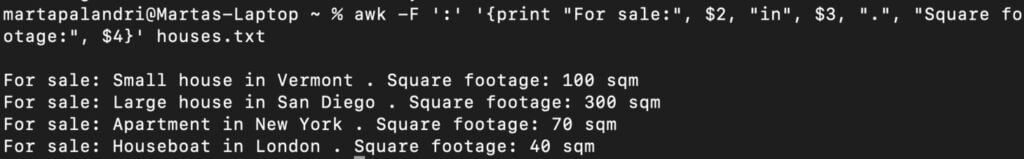 How to use the awk command in Linux
