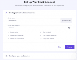 Come creare una nuova email aziendale basata sul dominio