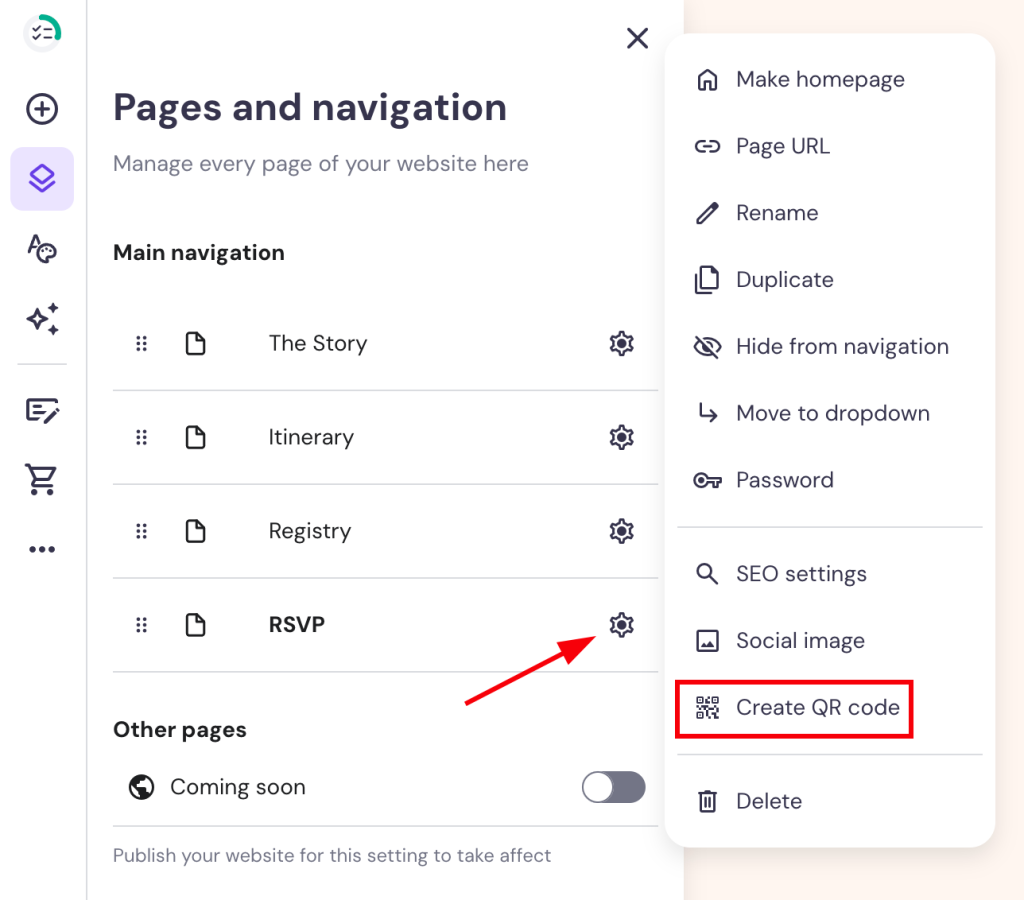 How to create a QR code for an event