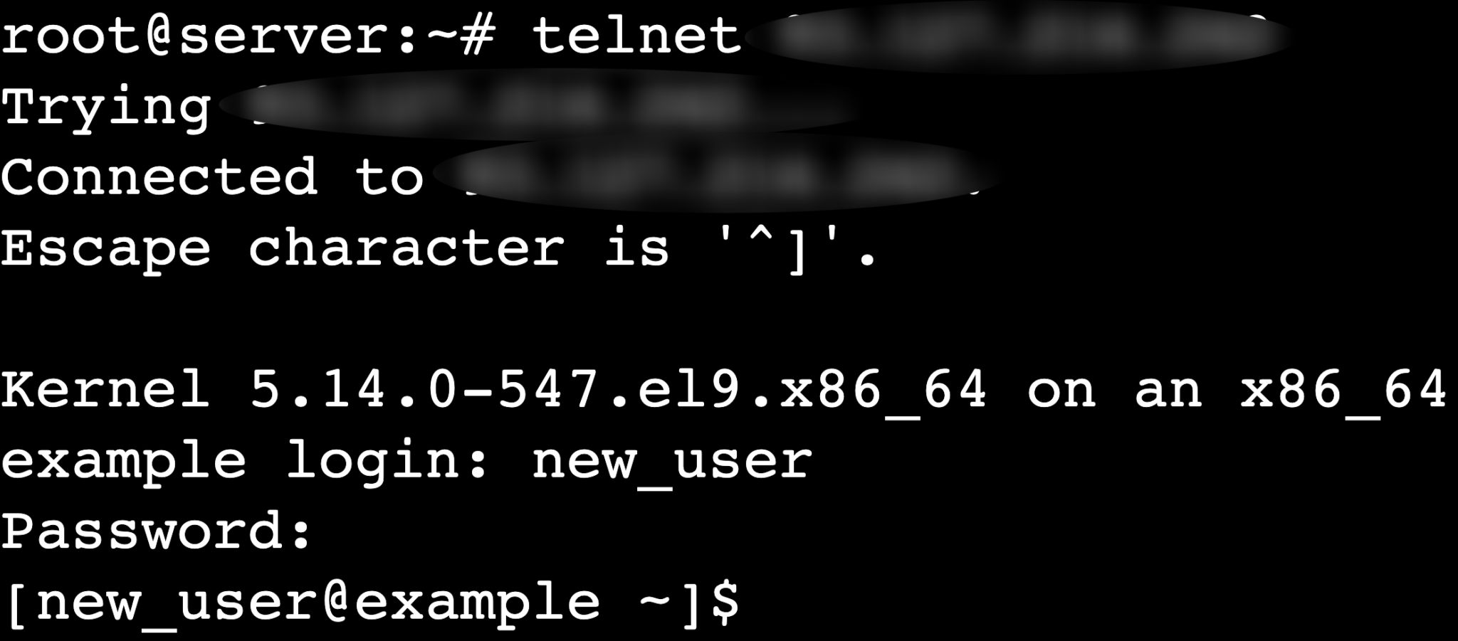Linux telnet command with network troubleshooting examples