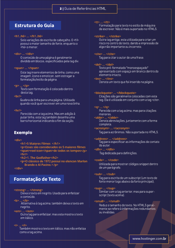Guia de Referências HTML - Códigos HTML Prontos para Usar