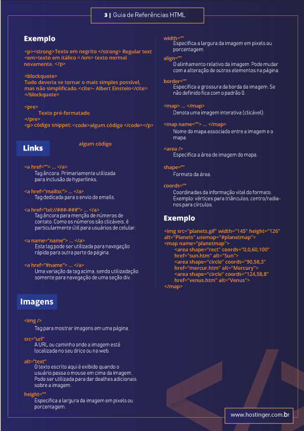 Guia de Referências HTML - Códigos HTML Prontos para Usar