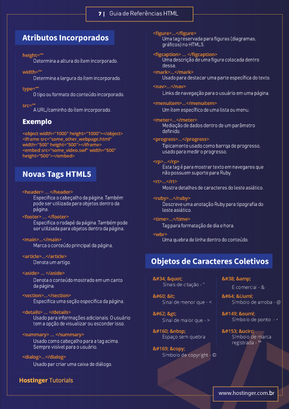 Guia de Referências HTML - Códigos HTML Prontos para Usar