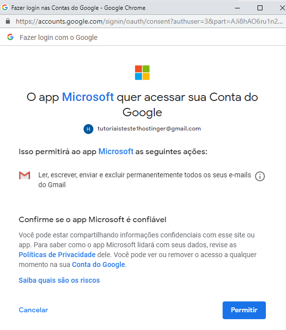 Como configurar Gmail no Outlook em 2 etapas