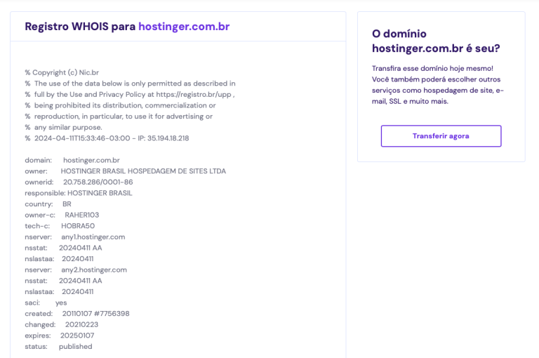 O Que é WHOIS e Como Usá-lo Para Consultar um Domínio