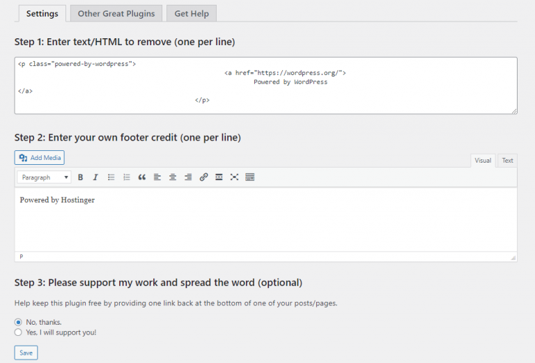 How to Remove Powered By WordPress Footer Credit from Your Site