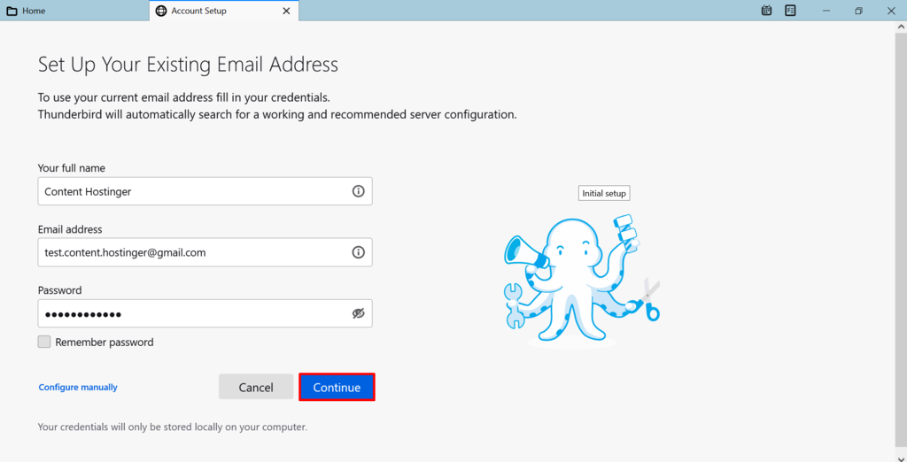 Thunderbird Mail Account Passawe