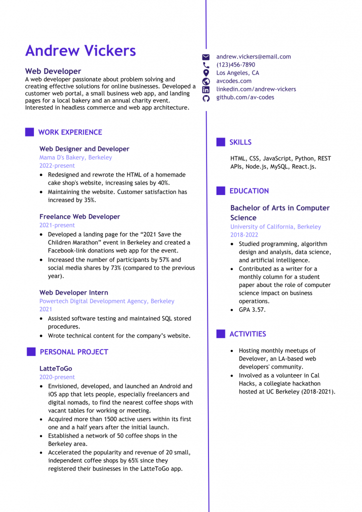 A Complete Guide to Web Developer Resume (+ Free Template)