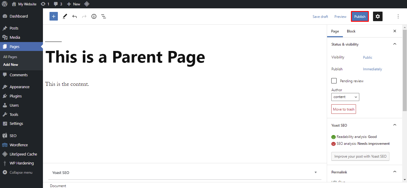 Parent Page WordPress What It Is And How To Create One
