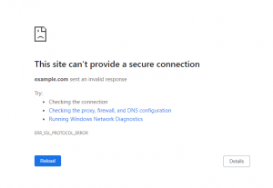 How to fix "This site can’t provide a secure connection" error