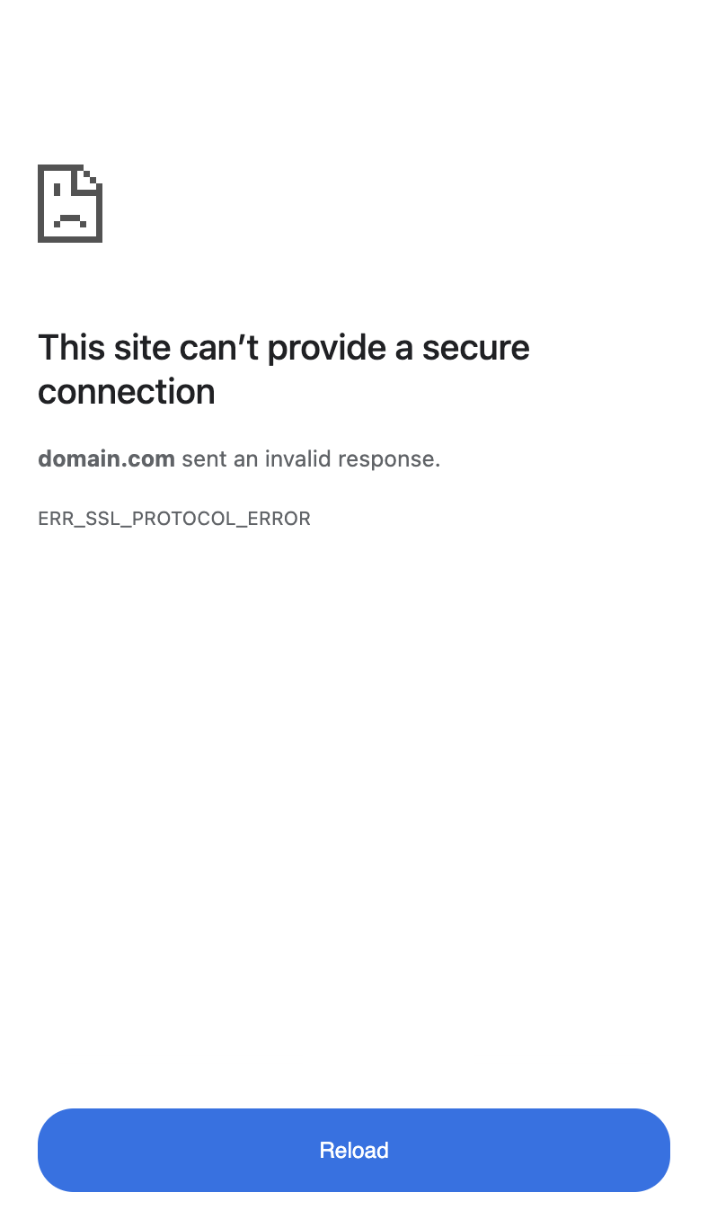 How to fix ERR_SSL_PROTOCOL_ERROR