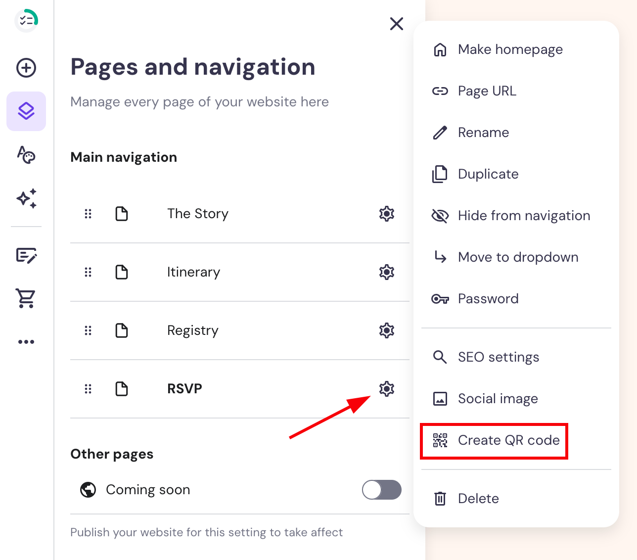 How to create a QR code for an event