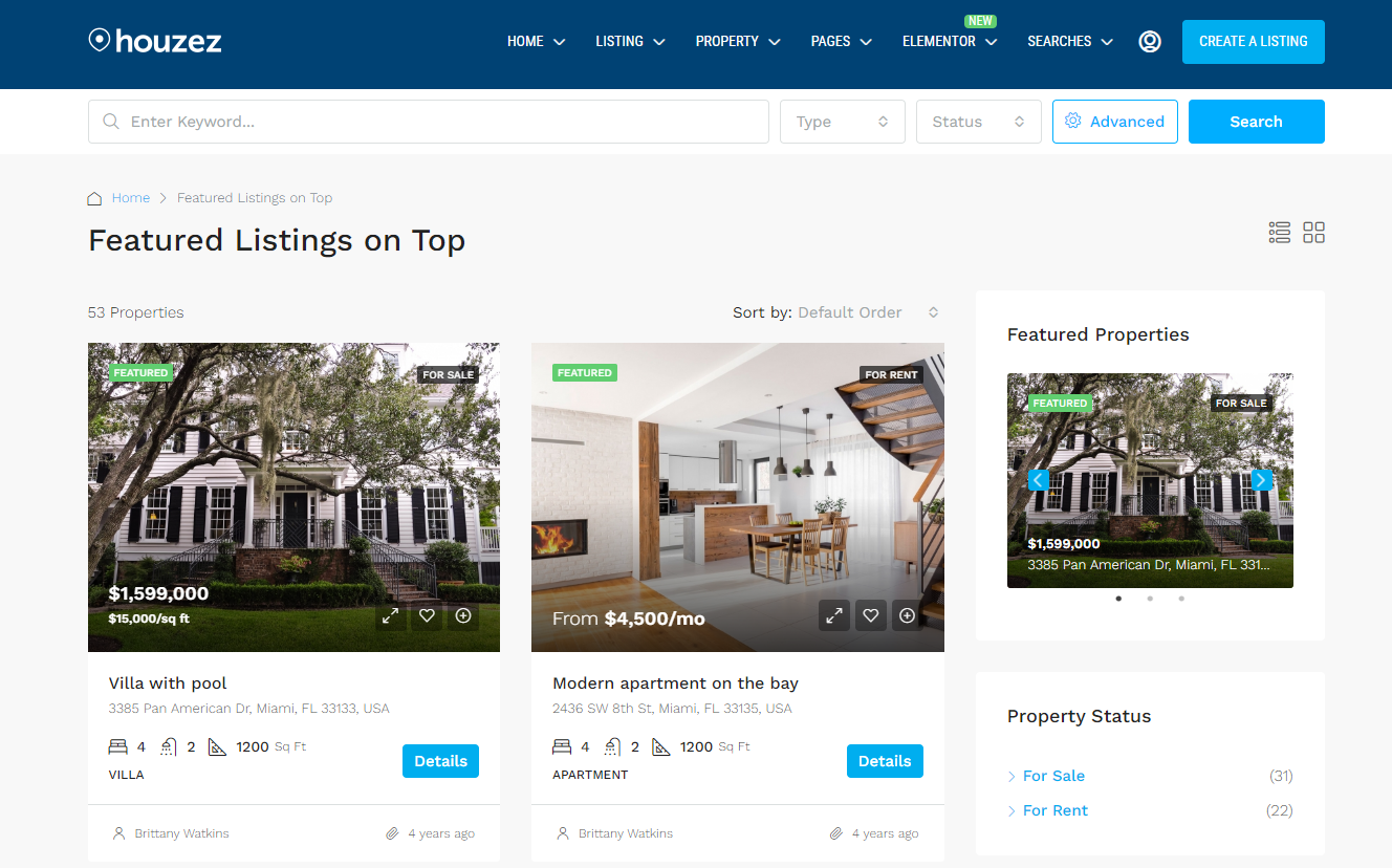 Top 20 WordPress real estate themes for 2025