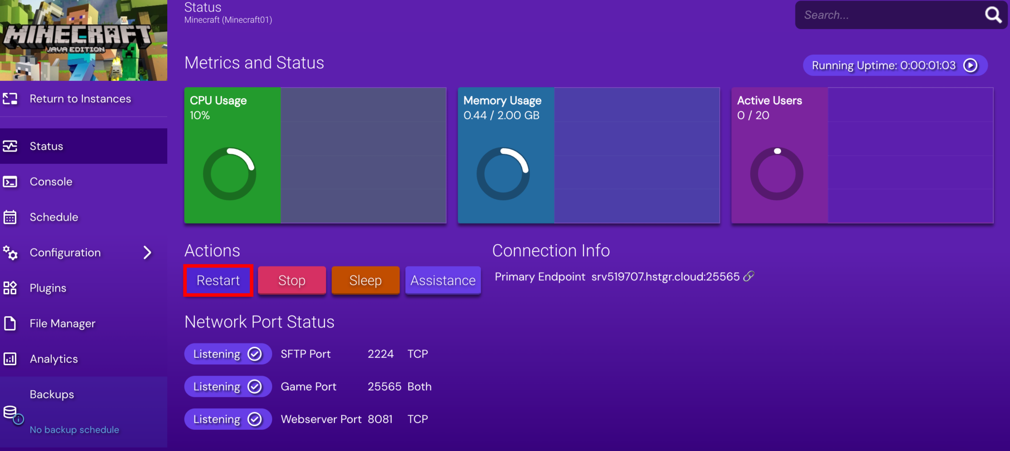 How to configure Minecraft server properties file