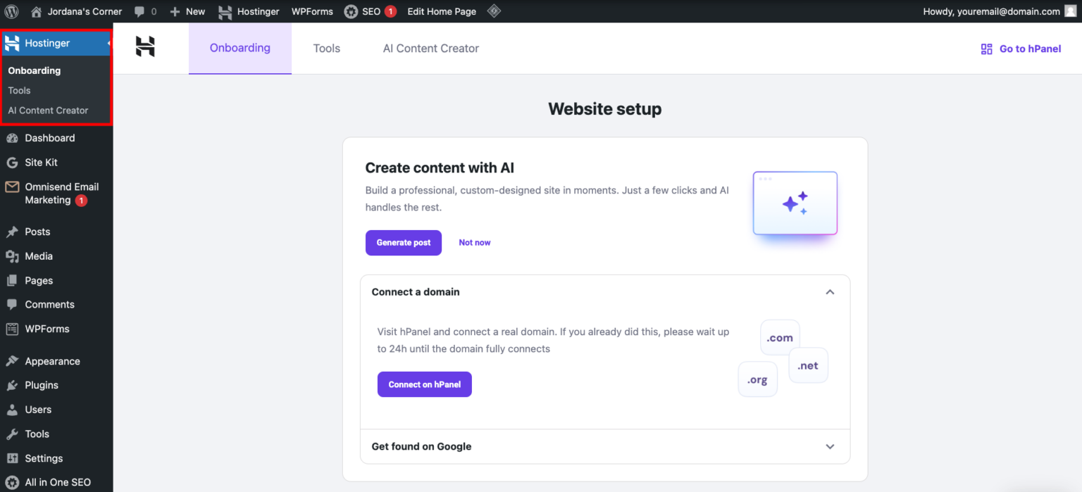 How to use WordPress to build a website