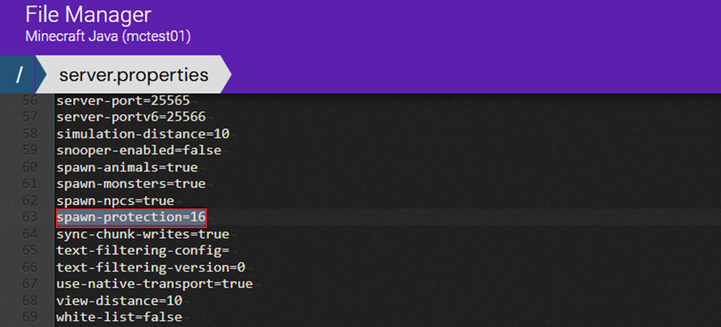 How to change spawn protection on a Minecraft server