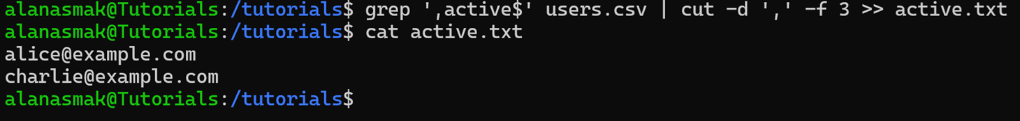 How to use the Linux cut command