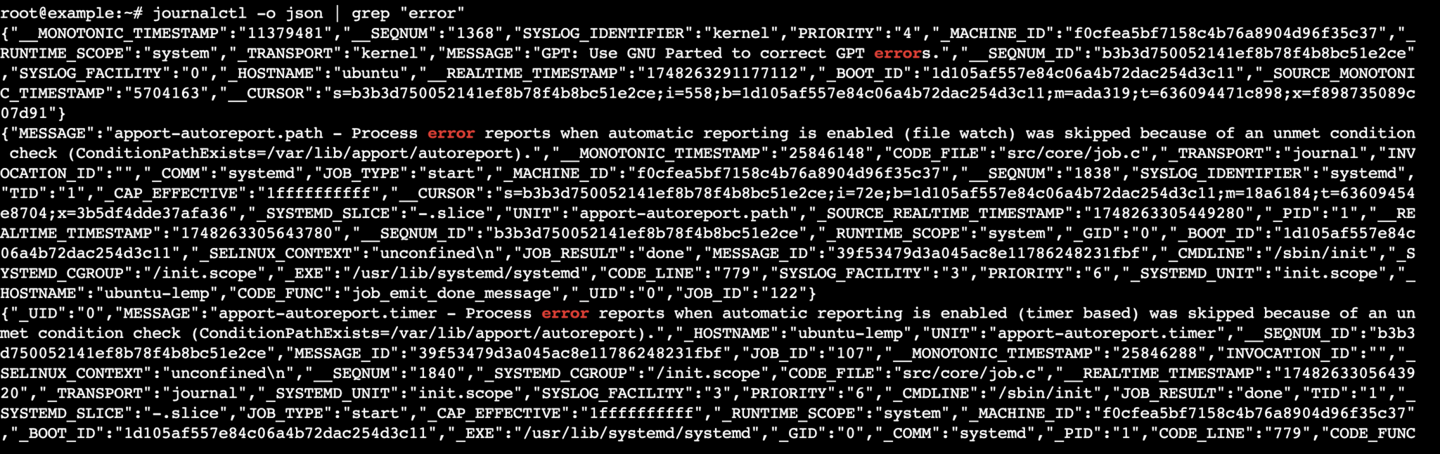 journalctl command in Linux