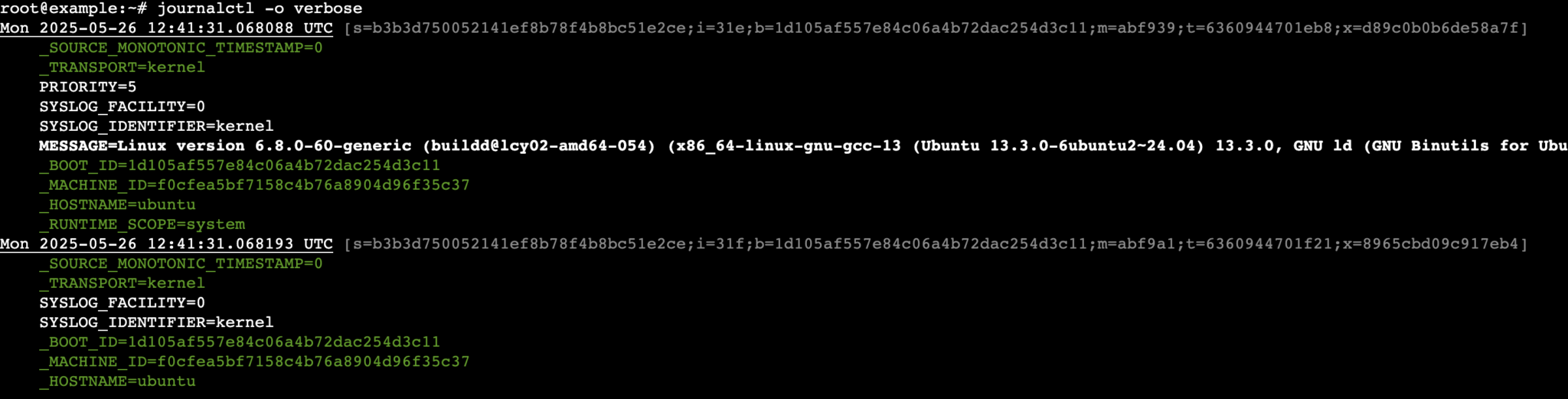 journalctl command in Linux