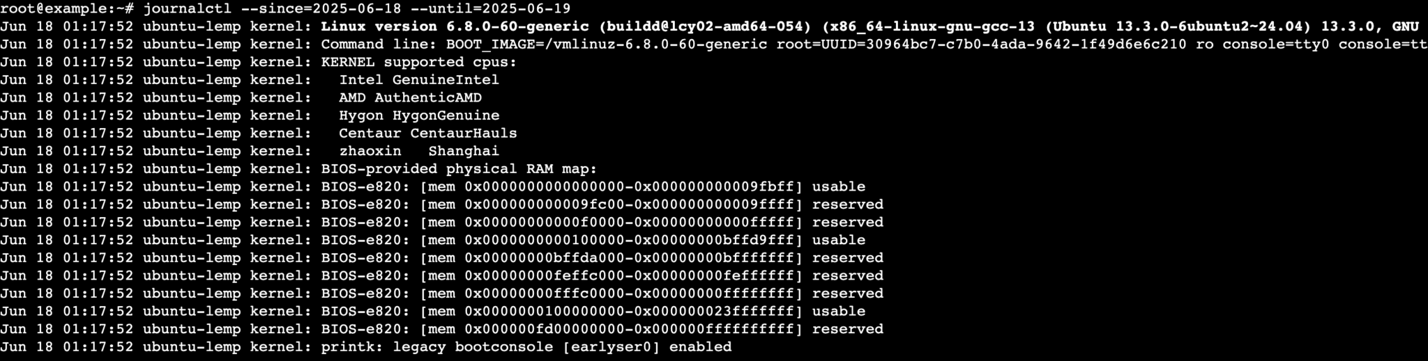 journalctl command in Linux