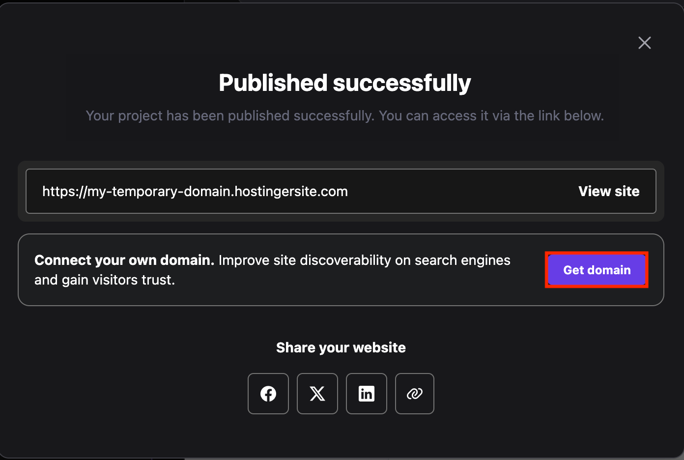 How to create a virtual business card with Hostinger Horizons